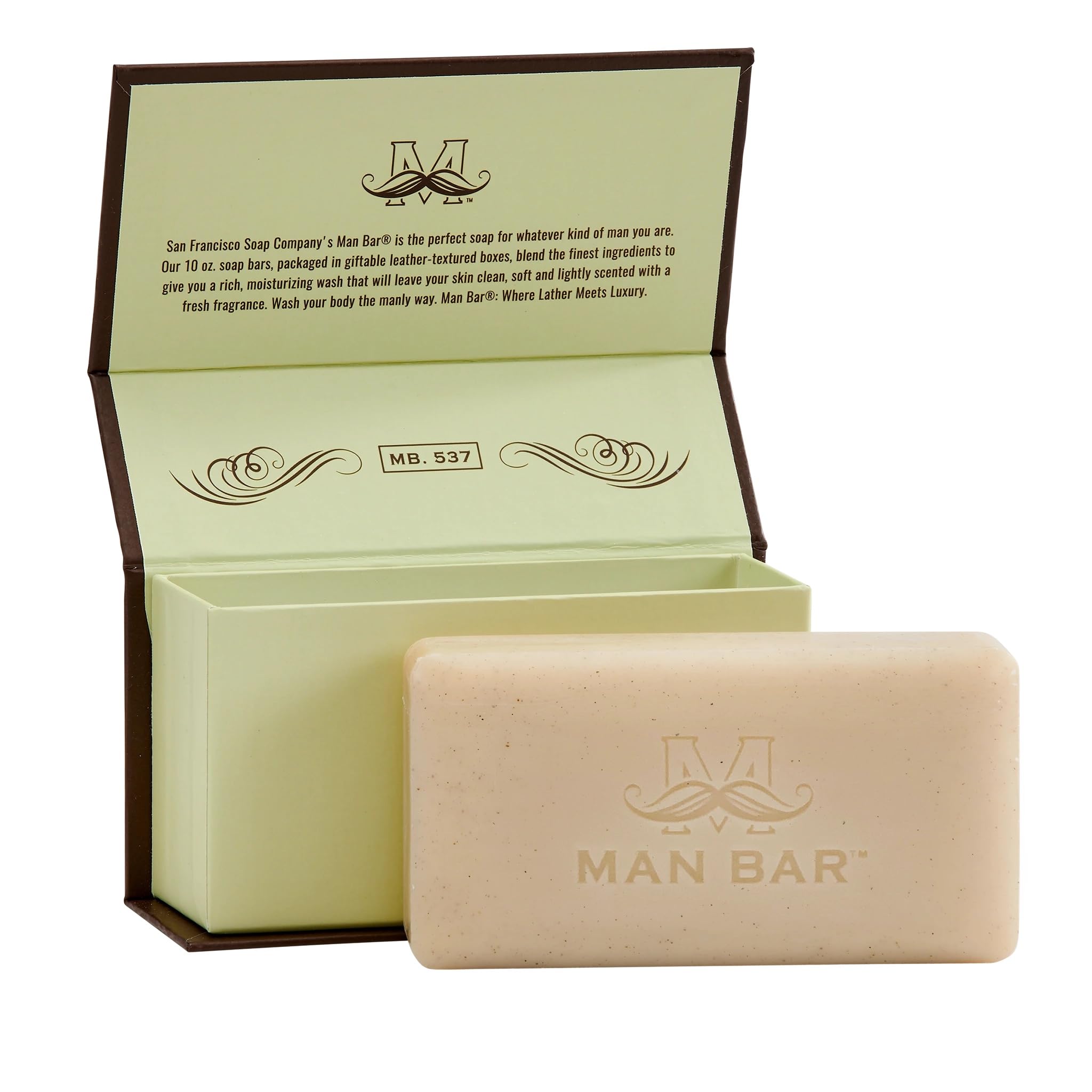 San Francisco Soap Company Peppered Cardamom and Juniper Man Bar - EXFOLIATING - No Harmful Chemicals - Good for All Skin Types - Made in the USA