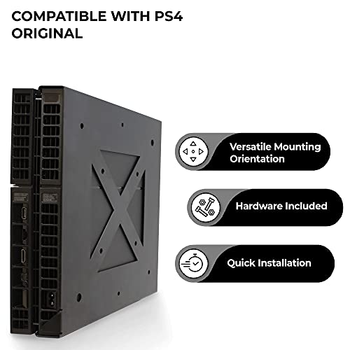 HumanCentric Mount Compatible with PS4 Fat Version, Mount Your Original Fat PS4 on The Wall or on The Back of The TV