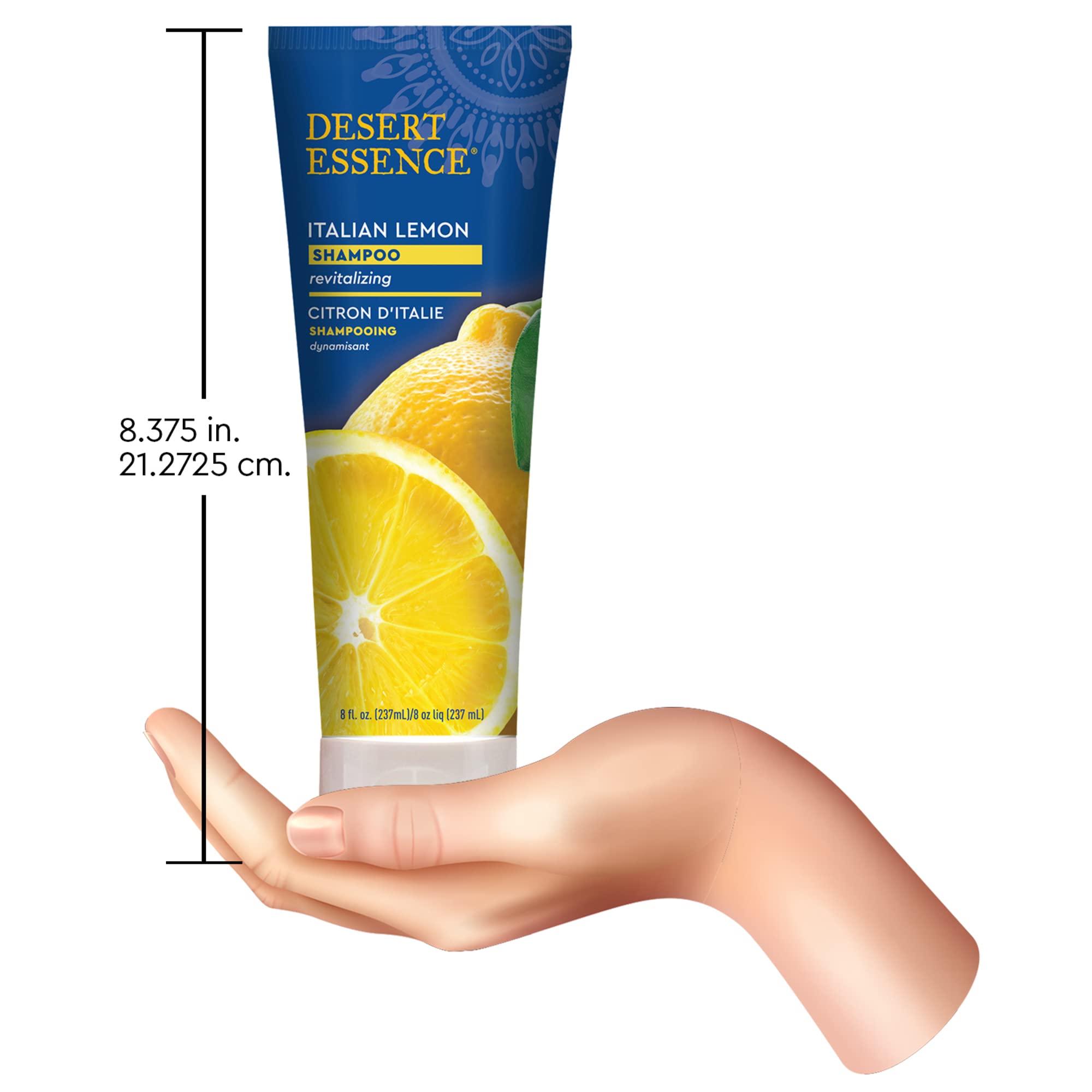 Desert Essence Italian Lemon Shampoo - 8 Fl Oz - Revitalizing - Adds Volume - Shine - Strength Scented - Certified Organic - Aloe Vera - B-complex Vitamins - Cruelty Free - No Parabens