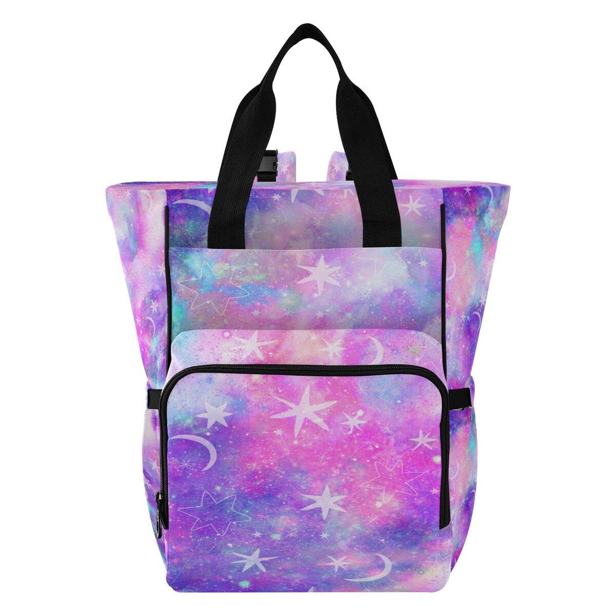 ALAZA Marble Galaxy Star Moon Print Diaper Bag Backpack Multifunction Travel Back Pack Large Capacity Bag