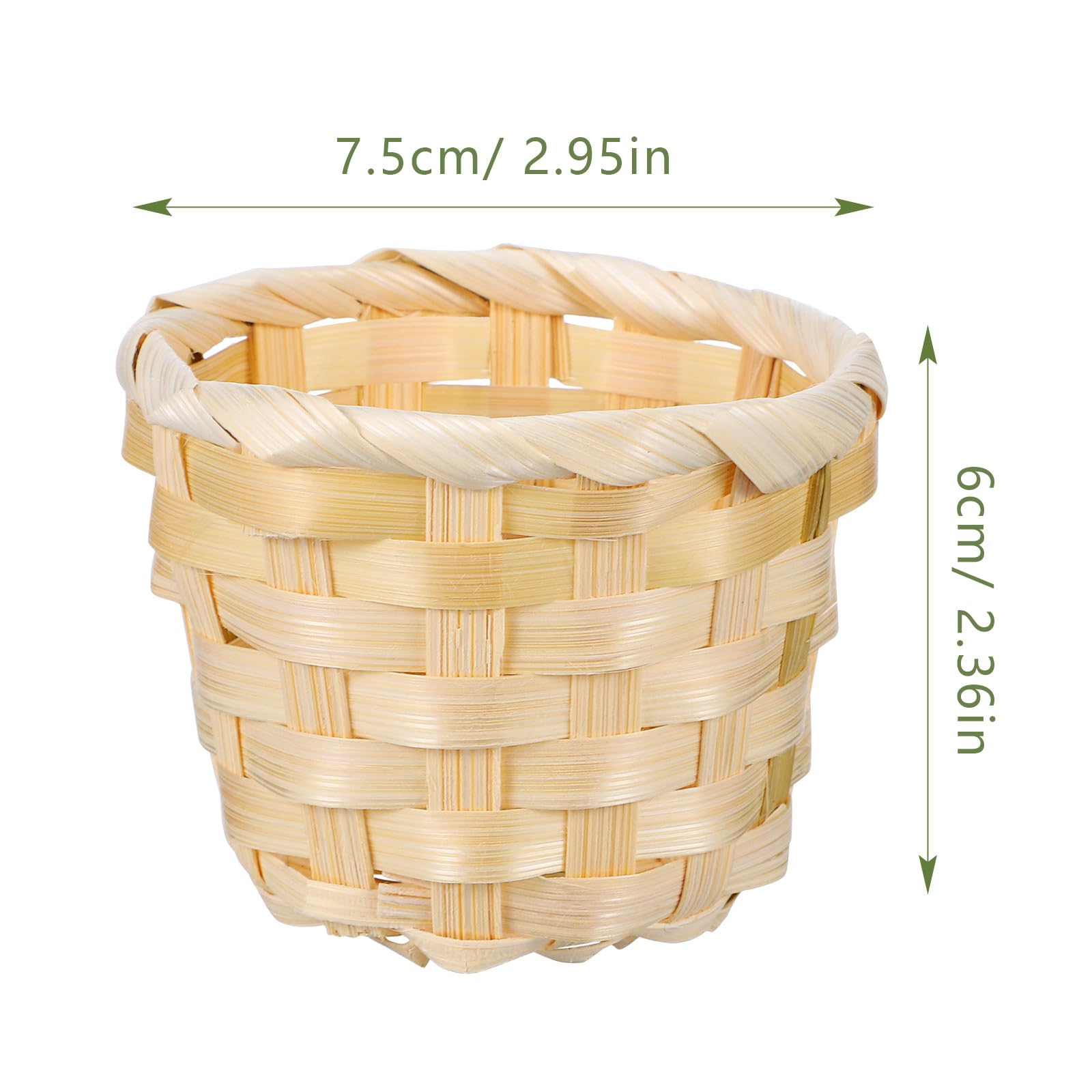 Amosfun 6pcs Mini Handwoven Bamboo Baskets Table Centerpieces Pen Pencil Cups Makeup Brush Storage 3 x 3 x 2.4 Inch