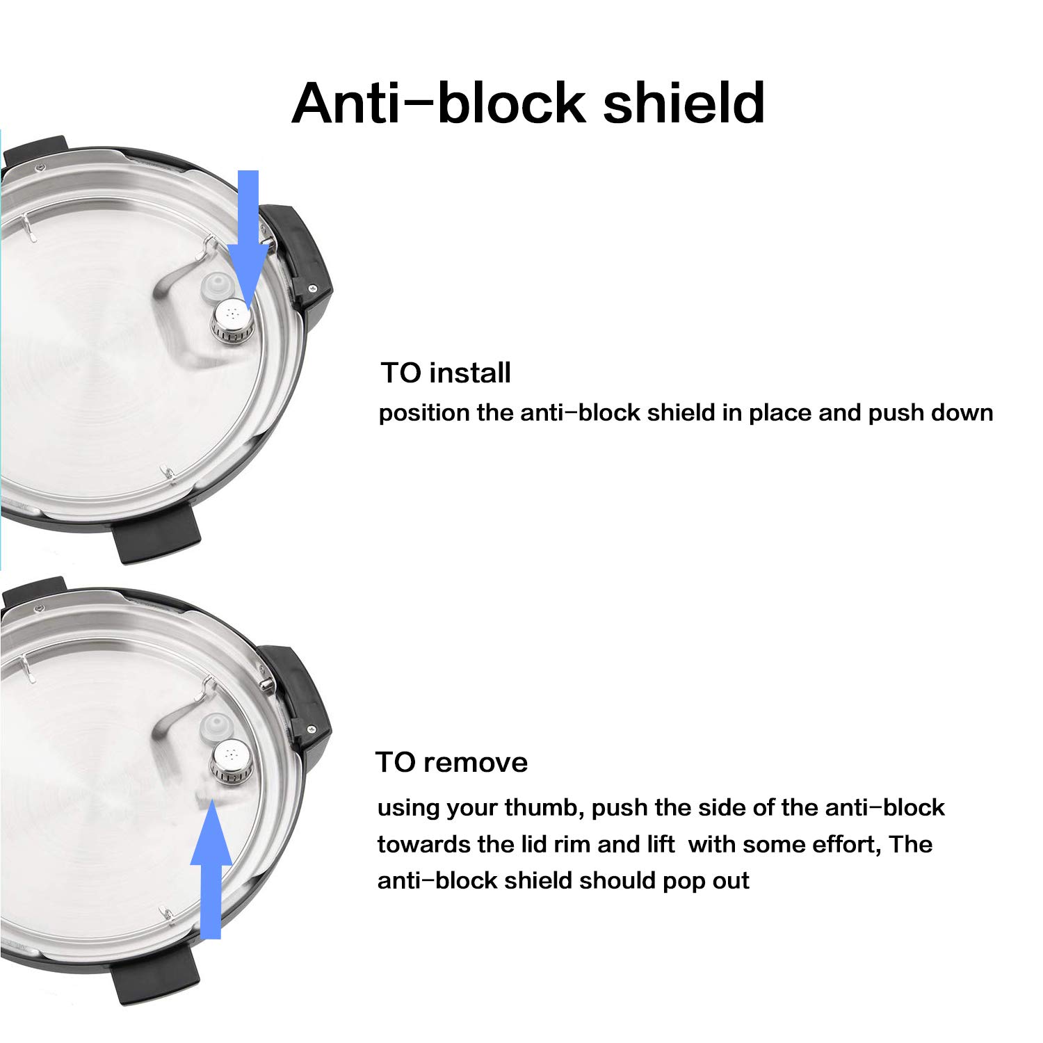 6 Pack Anti block Shield for Instant Pot Models DUO Mini, DUO Plus Mini, LUX Mini, DUO60, DUO80 V2, Ultra 60, LUX50, LUX60, and LUX80