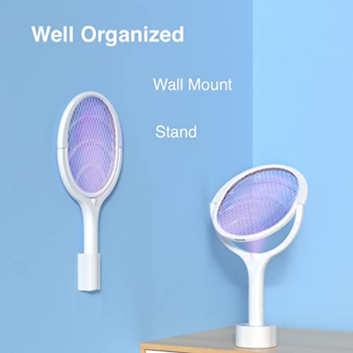 Anne Diary Electric Bug Zapper Racket Mosquito Fly Gnat Wasp Killer USB Type-C Rechargeable Electric Fly Swatter Racket Fly Mosquito Zapper Indoor Rotating Head (1 - Pack)