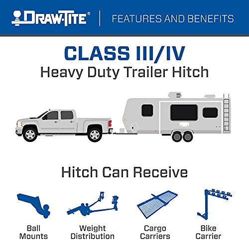 Draw-Tite 76004 Class 4 Trailer Hitch, 2-Inch Receiver, Black, Compatable with 2015-2022 Chevrolet Colorado, 2015-2022 GMC Canyon