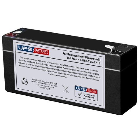 Compatible replacement for Yuasa NP2.8-6 6V 3Ah Battery with F1 Terminals by UPS Battery Center