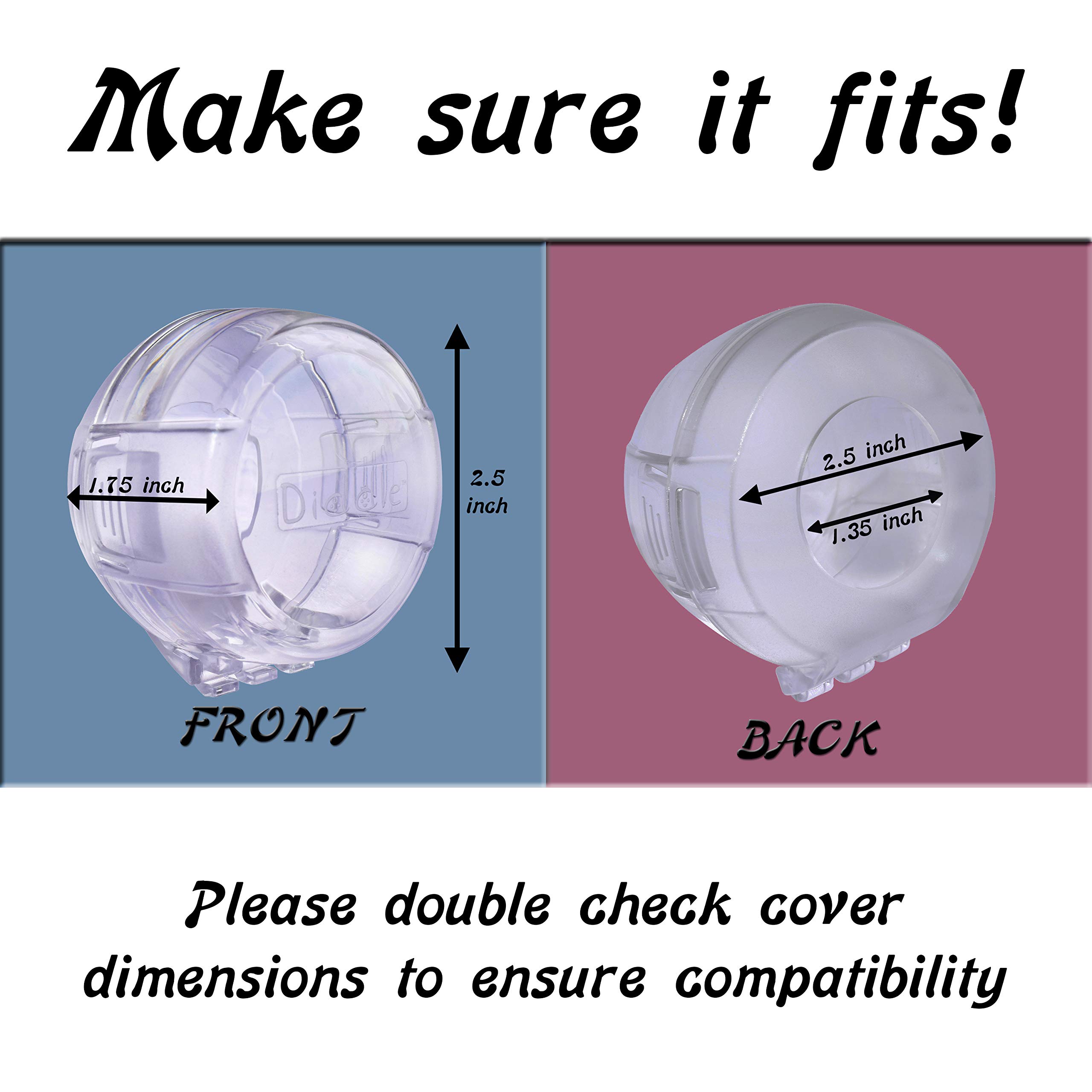 6 Pack Clear Stove Knob Safety Covers - Protect Little Kids with A Child Proof Lock for Oven/Stove Top/Gas Range - Baby/Toddler Kitchen Safety Guard - Check Dimensions