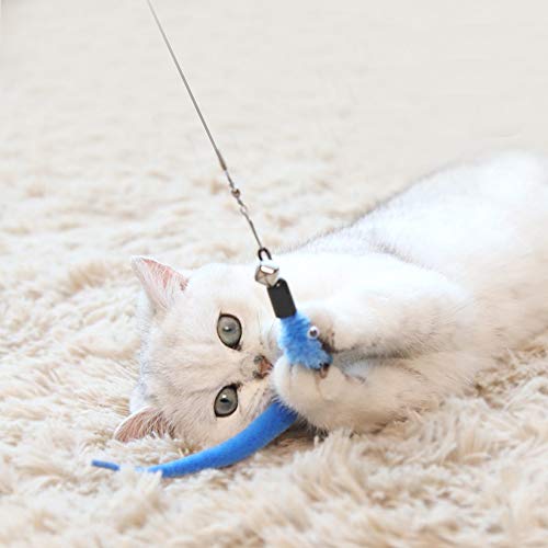 M JJYPET Cat Wand Toy Replacement Refill,10 Packs Cat Worm Toy,Assorted Teaser Refills with Bell for Cat,Kitten