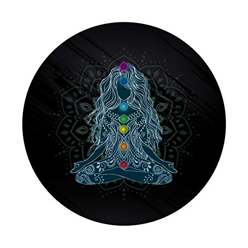 Meditating Lotus Asana Seven Chakras Meditation Yoga PopSockets PopGrip: Swappable Grip for Phones & Tablets