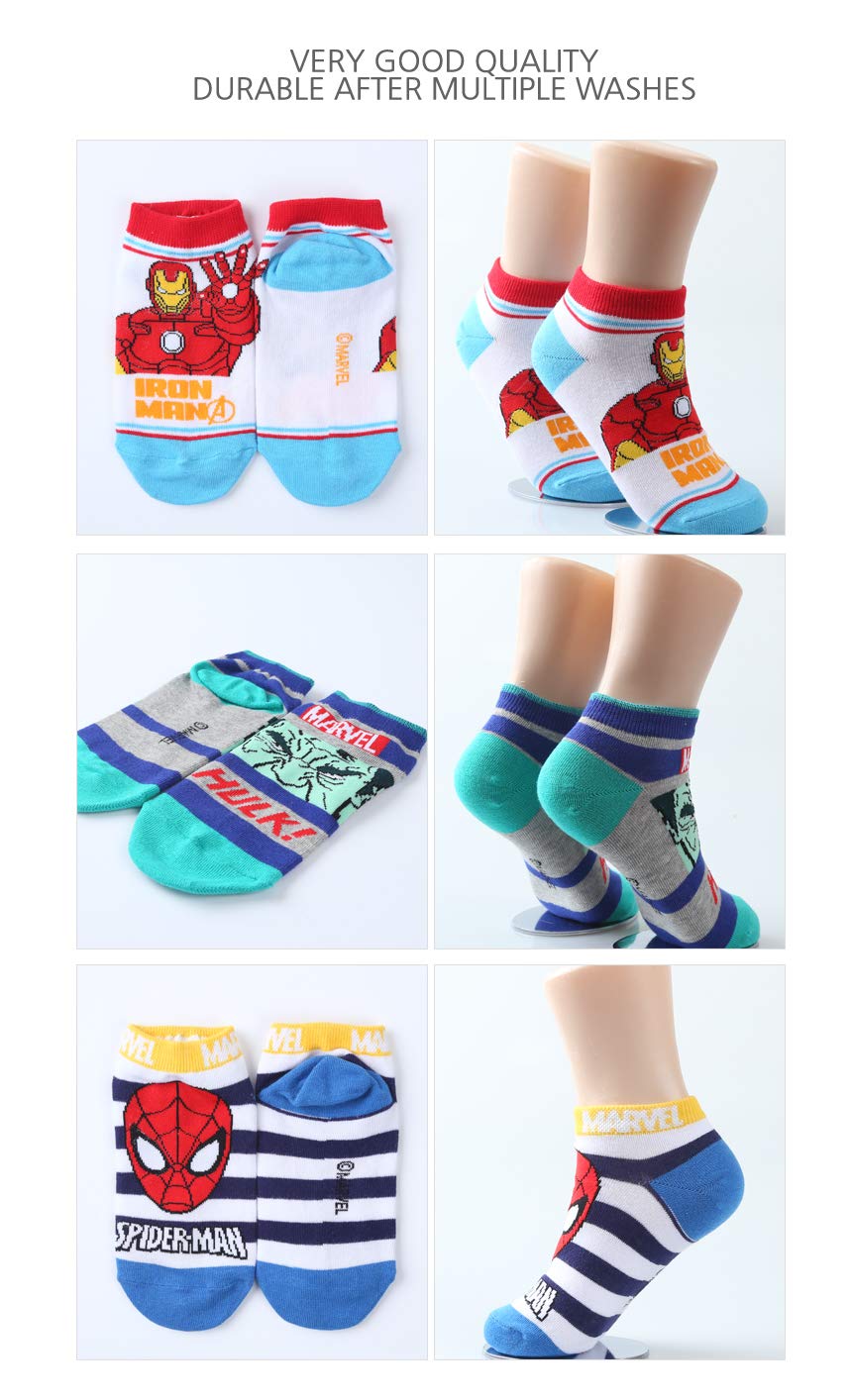 6 Pairs Premium No Show Socks for Boys, Multicolor, 4-6 years old