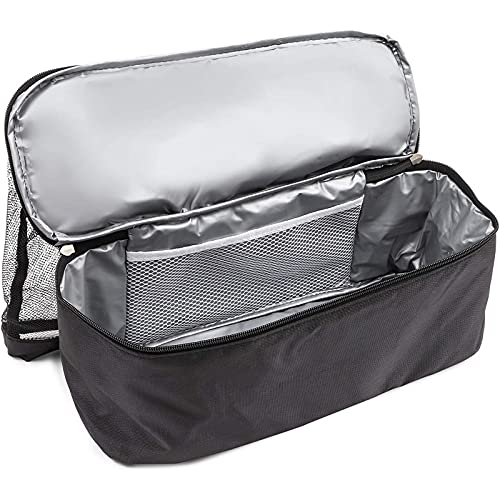 Zodaca Black Mesh Beach Tote with Cooler, Play & Joy Insulated Lake Bag (17 x 16 x 5 in)