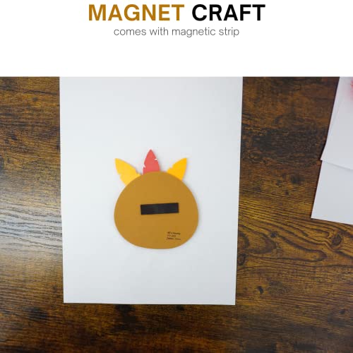 4E's Novelty Thanksgiving Crafts for Kids (12 Pack) Pilgrim Turkey Foam Magnet Craft Kit Bulk Thanksgiving DIY Activity for Toddlers, Kids, Adults