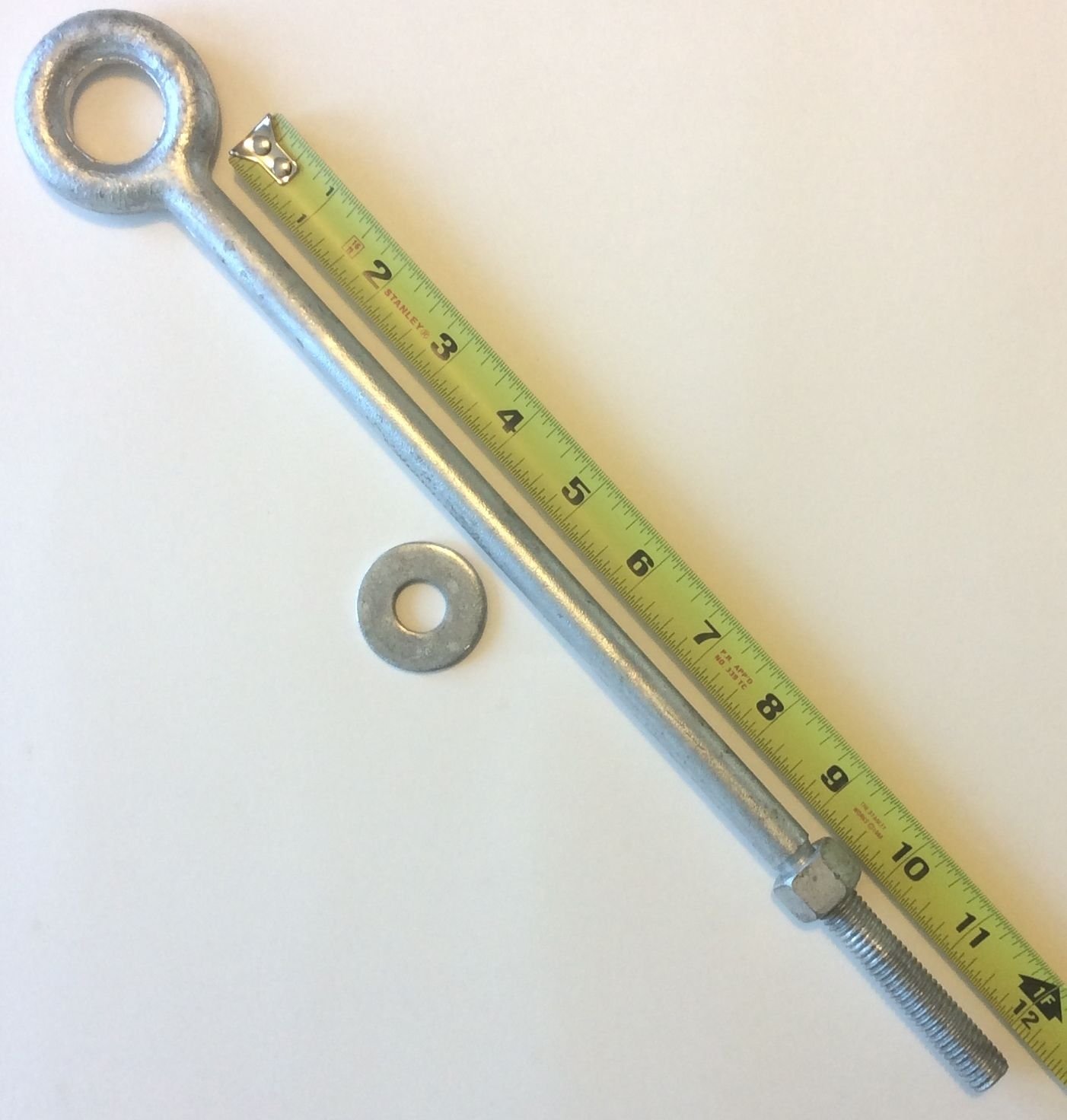 Eye Bolts (1pk) 1/2" x 12" Drop Forged Galv Eye Bolts for Batting Cage Cable Kit