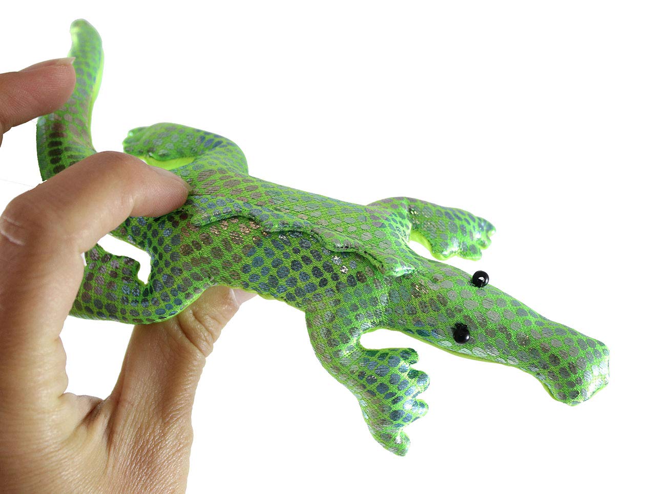 Curious Minds Busy Bags 5 Reptile Set - Sand Filled Animal Toy - Snake, Turtle, Lizard, Alligator, Frog- Heavy Weighted Sandbag Animal Plush Bean Bag Toss - Shimmering Glitter