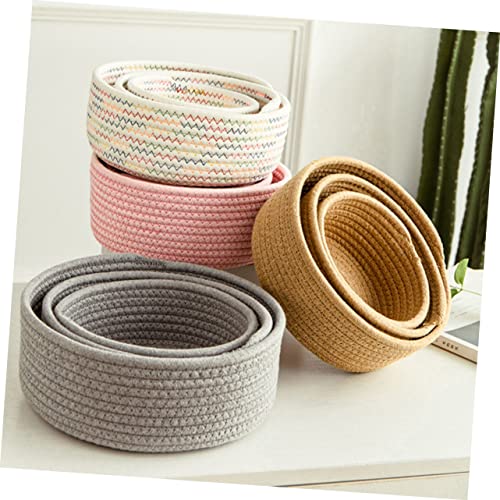Happyyami 3 Pcs Sundries Storage Basket Organizer Baskets for Shelves Box with Lid Decorative Storage Toy Baskets Mini Woven Basket Magazine Baskets Wardrobe Baskets Sundries Box Small Child