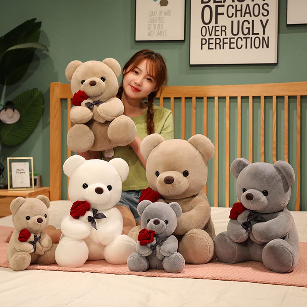 SHAFISH 13.7in Cute Plush Teddy Bear Stuffed Animal Teddy Bear Plush Doll Toy Gift for Children, Decoration for Party (White, 35cm/13.7in)