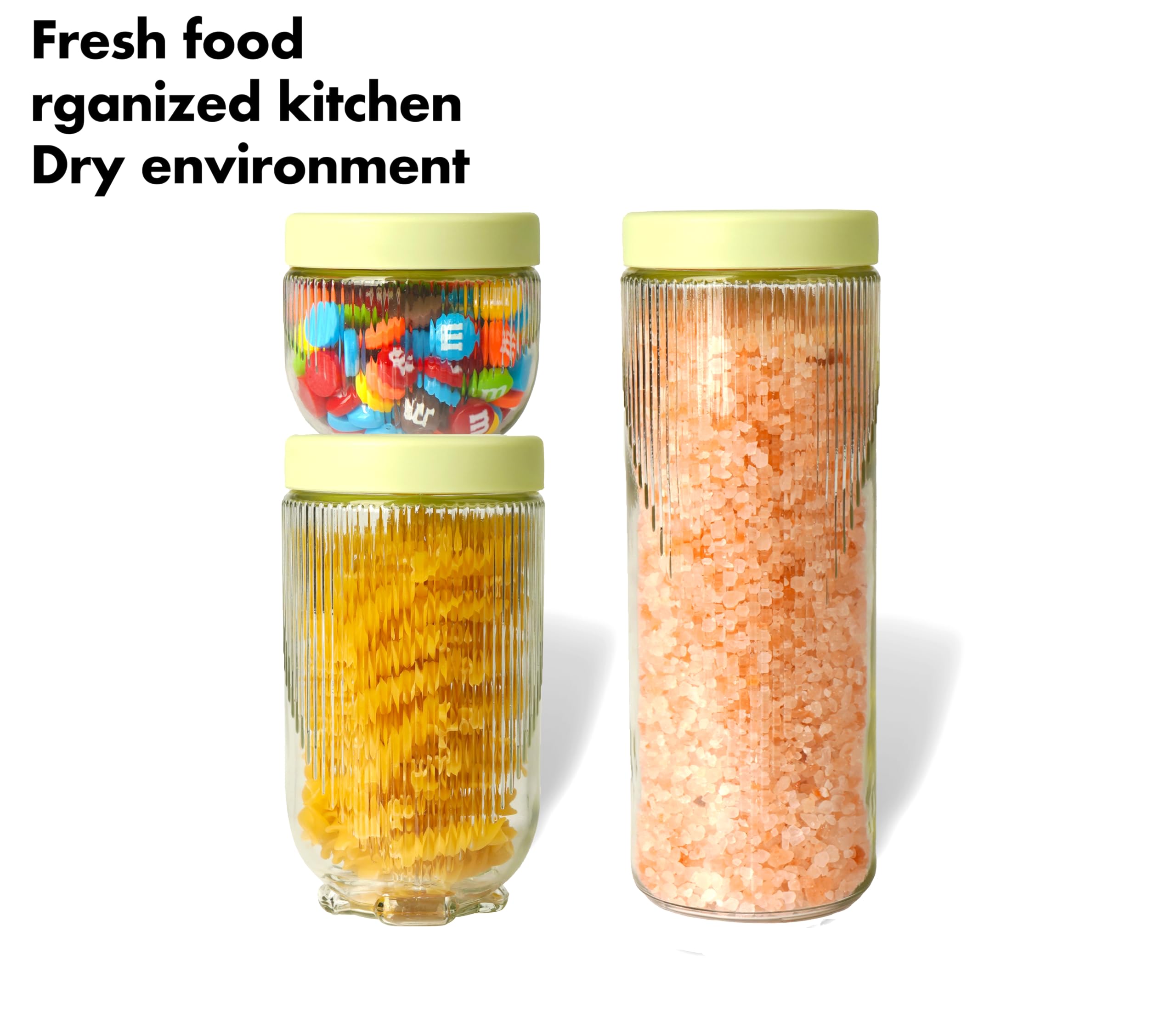 6 Pack Stackable Glass Airtight Food Storage Jars, Overnight Oats Containers with Snap Function Screw Lid, Glass Food Storage Containers for Fruit Cereal Coffee Bean Spice Sugar Yogurt (GREEN 6P)
