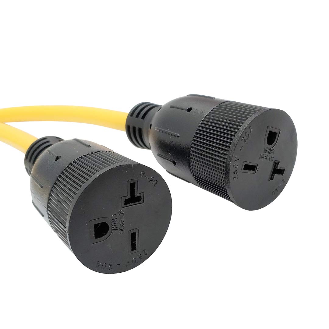 Parkworld 60493 NEMA 6-15 Splitter, 6-15P to (2) 6-15R (T-Blade Female Also for 6-20R Adapter) 250V, 20A, 5000W, 3 Feet