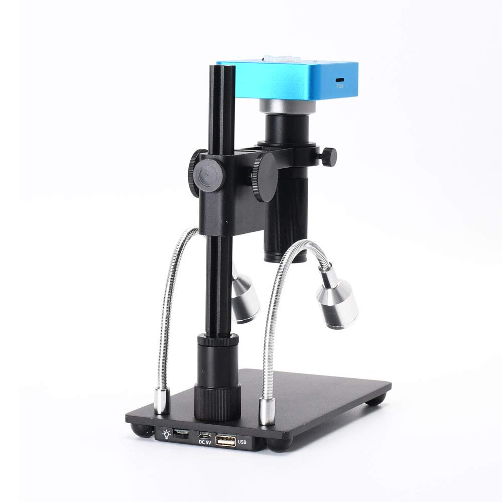 HAYEAR 34MP 2K 1080P 60FPS Full HD HDMI USB Electronic Digital Video Soldering Microscope Camera Magnifier +150X Zoom C-Mount Lens + Adjustable Illumination for Cell Phone PCB Repairing Portable