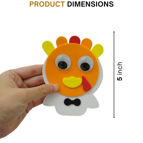 4E's Novelty Thanksgiving Crafts for Kids (12 Pack) Pilgrim Turkey Foam Magnet Craft Kit Bulk Thanksgiving DIY Activity for Toddlers, Kids, Adults