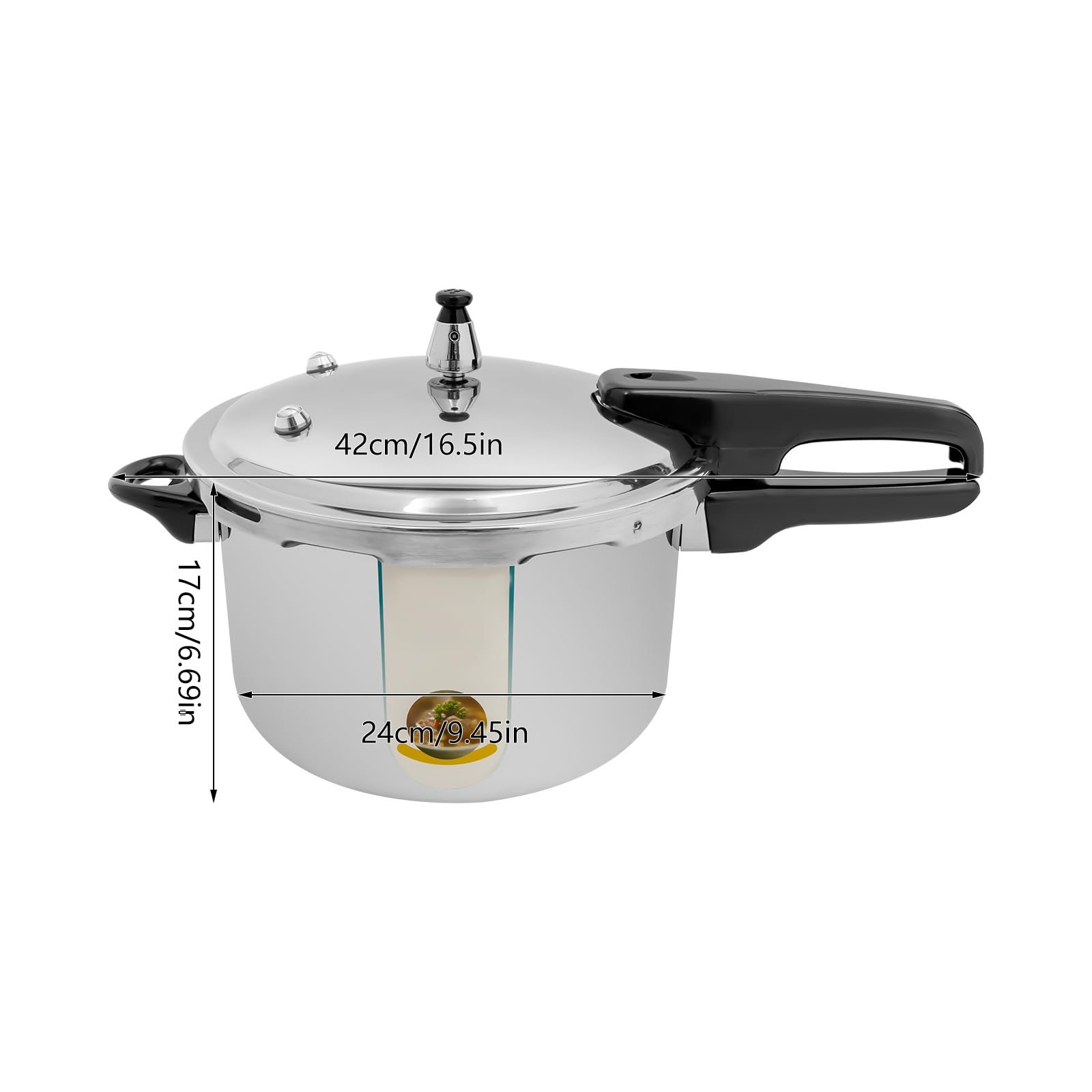 6.4 Quart Stainless Steel Pressure Cooker, Induction Compatible Thickened Pressure Stewing Pot, Compatible with Gas & Induction Cooker