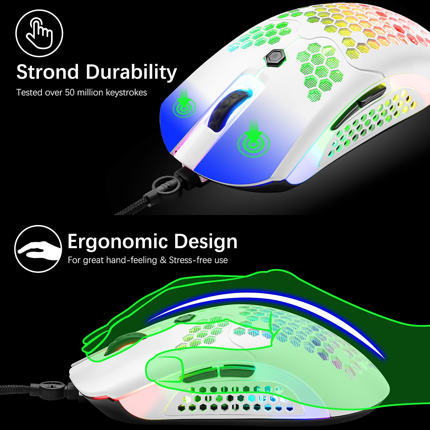 60% Mechanical Gaming Keyboard and Mouse,Wired Compact PC keyboard with Red Switch,RGB LED Backlit,OEM Dye Sublimation PBT Keycaps,12000DPI Lightweight Gaming Mouse,Mouse Pad for Computer/Laptop