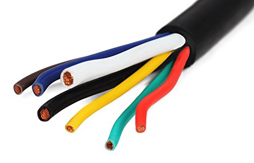 Leisure Cords 7-Way Trailer Extension Cord Wire 8 Ft - 7 Pin Connector Plug for RV Trailer, Caravan, 5th Wheel to Truck or Van - Heavy Duty & Weatherproof (8-Feet)
