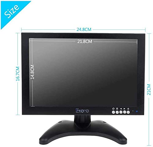 Eyoyo 10 Inch IPS Hdmi Monitor TFT LCD Display 1280x800 Resolution Portable Small HD Monitor with HDMI BNC VGA AV USB Input and Built-in Speaker for Video Display Screen DVD PC Laptop