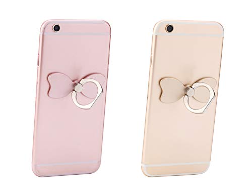 lenoup 4 Pack Cell Phone Bow Ring Holder,Bowknot Phone Ring Kickstand,360 Rotation Cell Phone Finger Ring Grip for Almost All Phones,Pad
