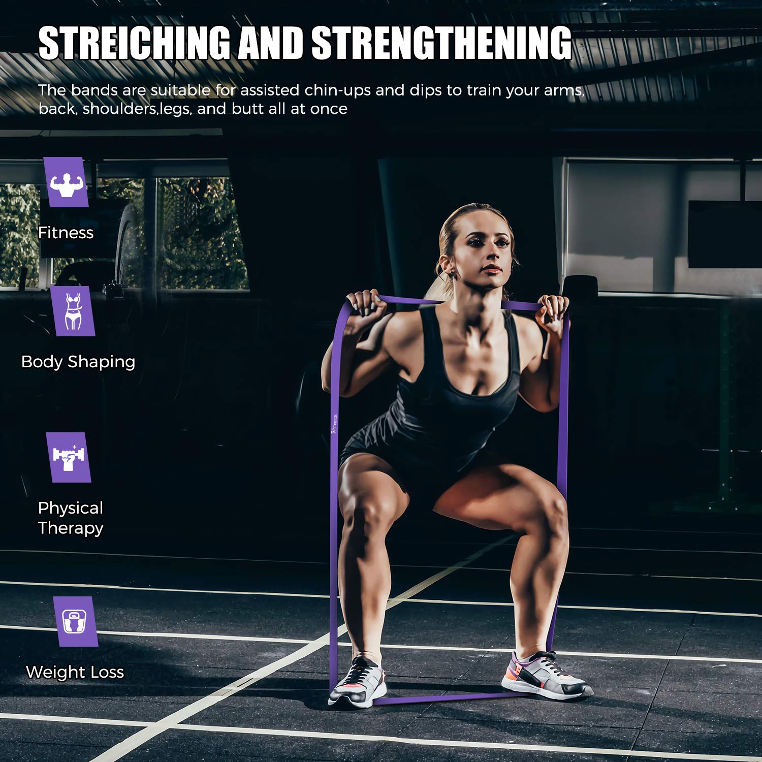 VEICK Resistance Bands for Working Out, Exercise Bands, Workout Bands, Pull Up Assistance Bands, Long Heavy Stretch Bands Set for Men and Women, Power Weight Gym at Home Fitness Equipment