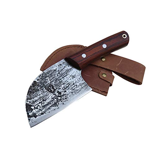 LICAIDAO Chinese kitchen knife Manual forging Kitchen Knife Chef's Meat Cleaver Vegetable Cutter with High Carbon Clad Steel(Mini section)