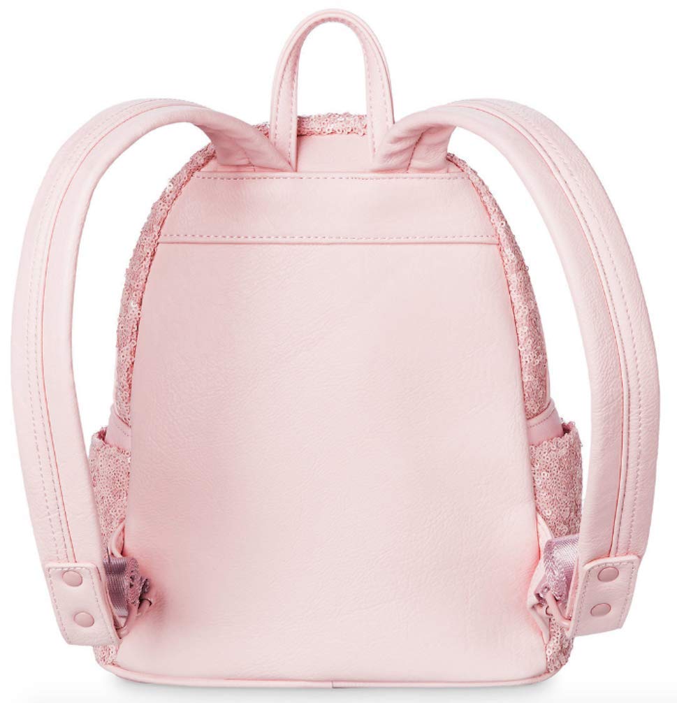 Disney Parks Loungefly Millennial Pink Minnie Mouse Sequin Mini Backpack