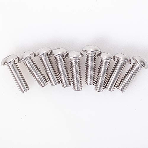 KINJOEK 100 Packes 1/4-20 x 1 Inch Button Head Socket Cap Bolts Screws, Allen Hex Socket Drive, 304 Stainless Steel 18-8, Full Thread, Bright Finish, Heavy Duty Machine Hexagon Screw Drive
