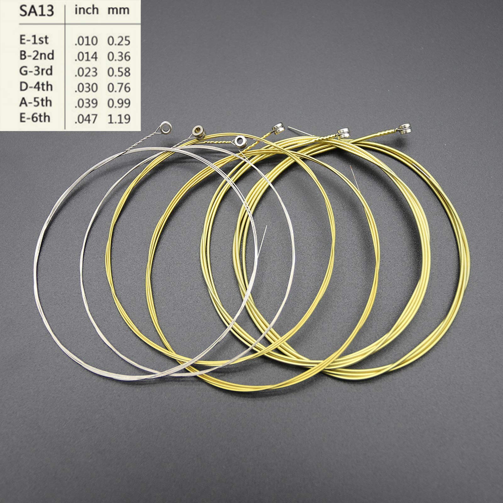 Acoustic Guitar Strings, 3 Packs bronze alloy wound acoustic strings. E B stainless steel strings. G D A E phosphor bronze alloy wound.Normal tension.10-47