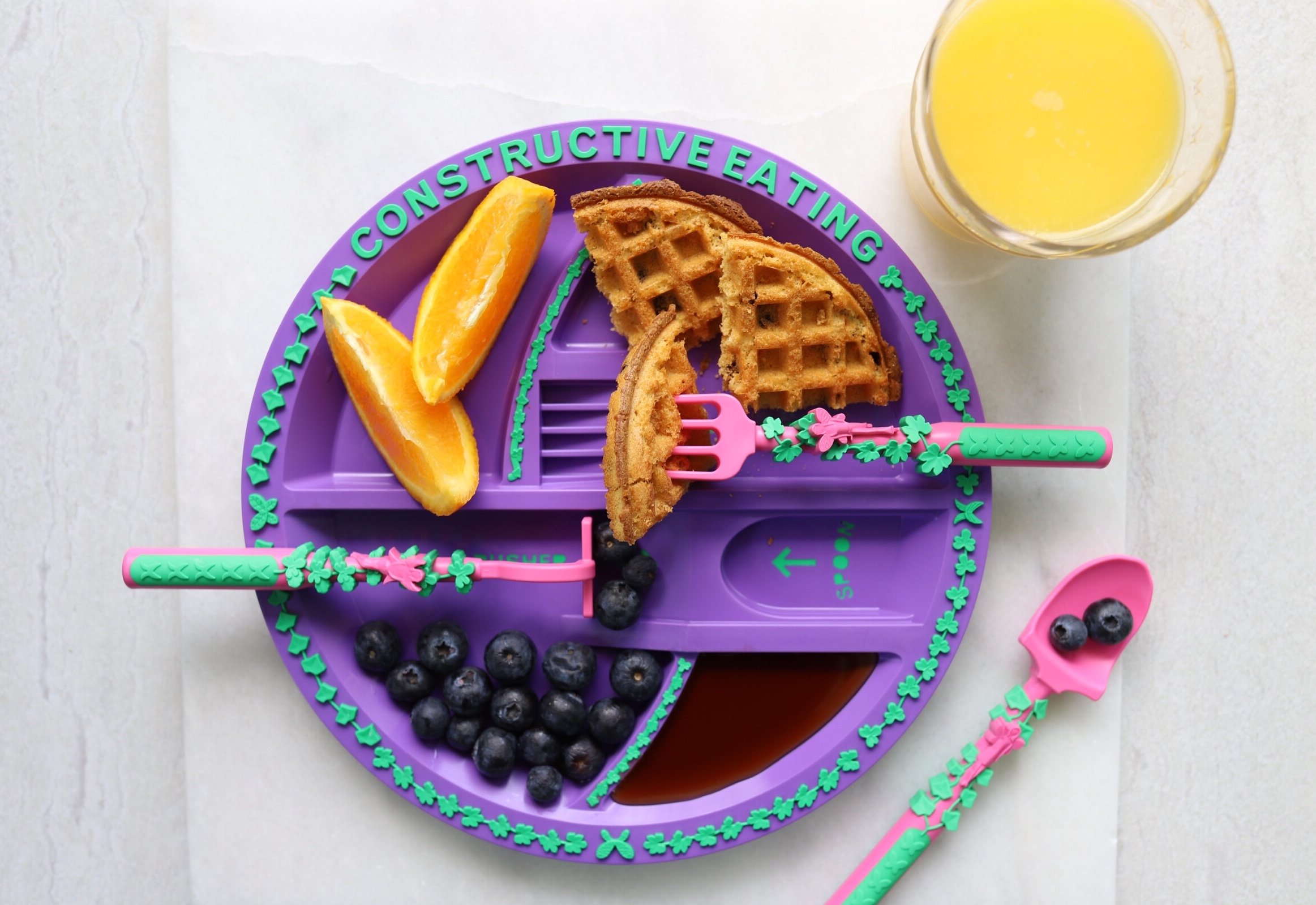 Constructive Eating Garden Fairy Plate for Toddlers, Infants, Babies and Kids - Plate is Made in The USA Using Materials Tested for Safety