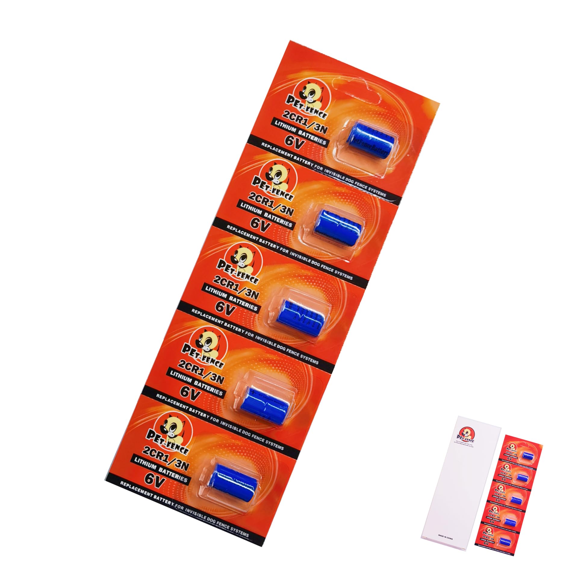6 Volt Battery Compatible for Pet Stop, Perimeter, Extreme Dog Fence Collar Battery, Two CR1/3N 6v Batteries 170mah High Capacity Lithium Battery! (5 Pack)