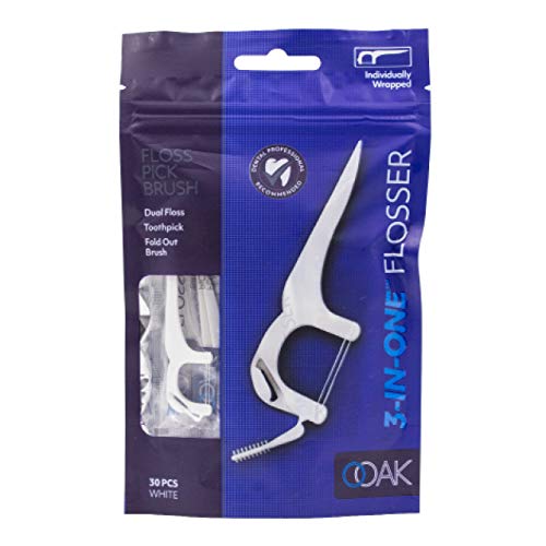 Ooak 3-in-one Flosser, 2 Packs of 30pc - White