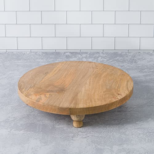 Heritage Lace Artisan Wood 16" Footed Charcuterie Board, Natural, 40 (FH-042)