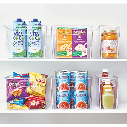 iDesign Plastic Stackable Kitchen Organizer Bin with Easy to Grip Integrated Handles for Kitchen, Fridge, Freezer, Pantry and Cabinet Organization, The Linus Collection β 12" x 5" x 7.75", Clear