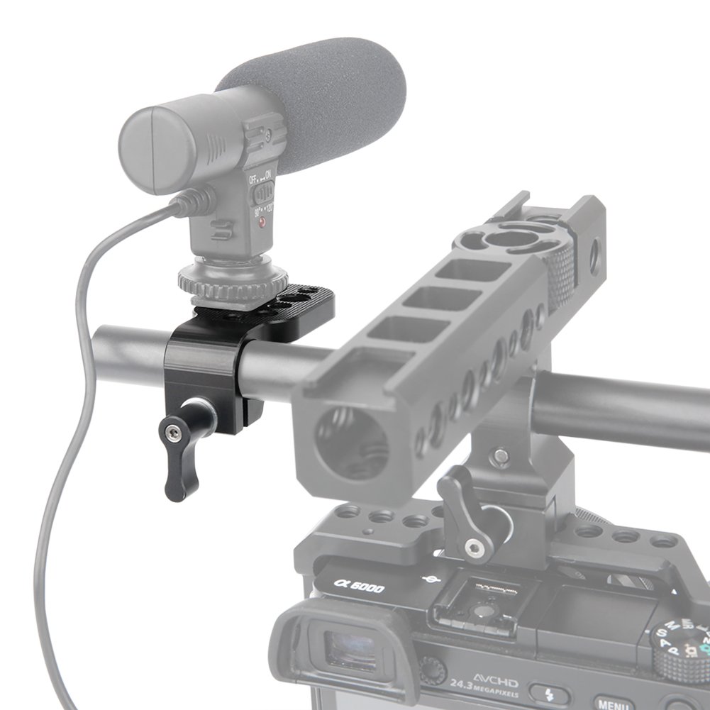 NICEYRIG Mini Mounting Plate with 15mm Rod Clamp for Monitor EVF Transmitter Receiver to 15mm Rod - 166