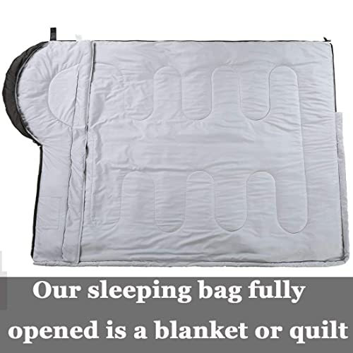 3-4 Season Portable Waterproof Envelope Sleeping Bag for Adults & Kids - For Traveling, Camping, Hiking