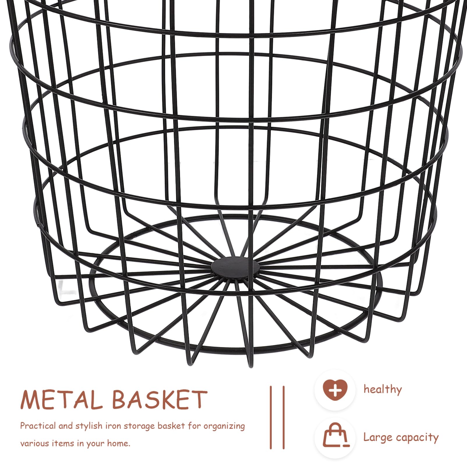 ABOOFAN Wire Basket Metal Laundry Basket with Handle Round Wire Storage Basket for Blankets Towel Toy Bin