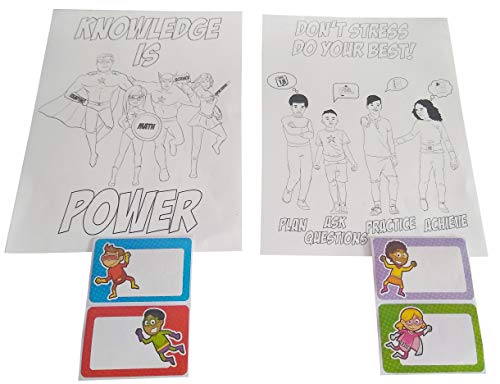 Welcome Back to School Essentials Supply Bundle Grades K-8 | Motivational Theme Coloring Inserts | 35+ Piece School Supplies Bulk For Girls and Boys Bundle