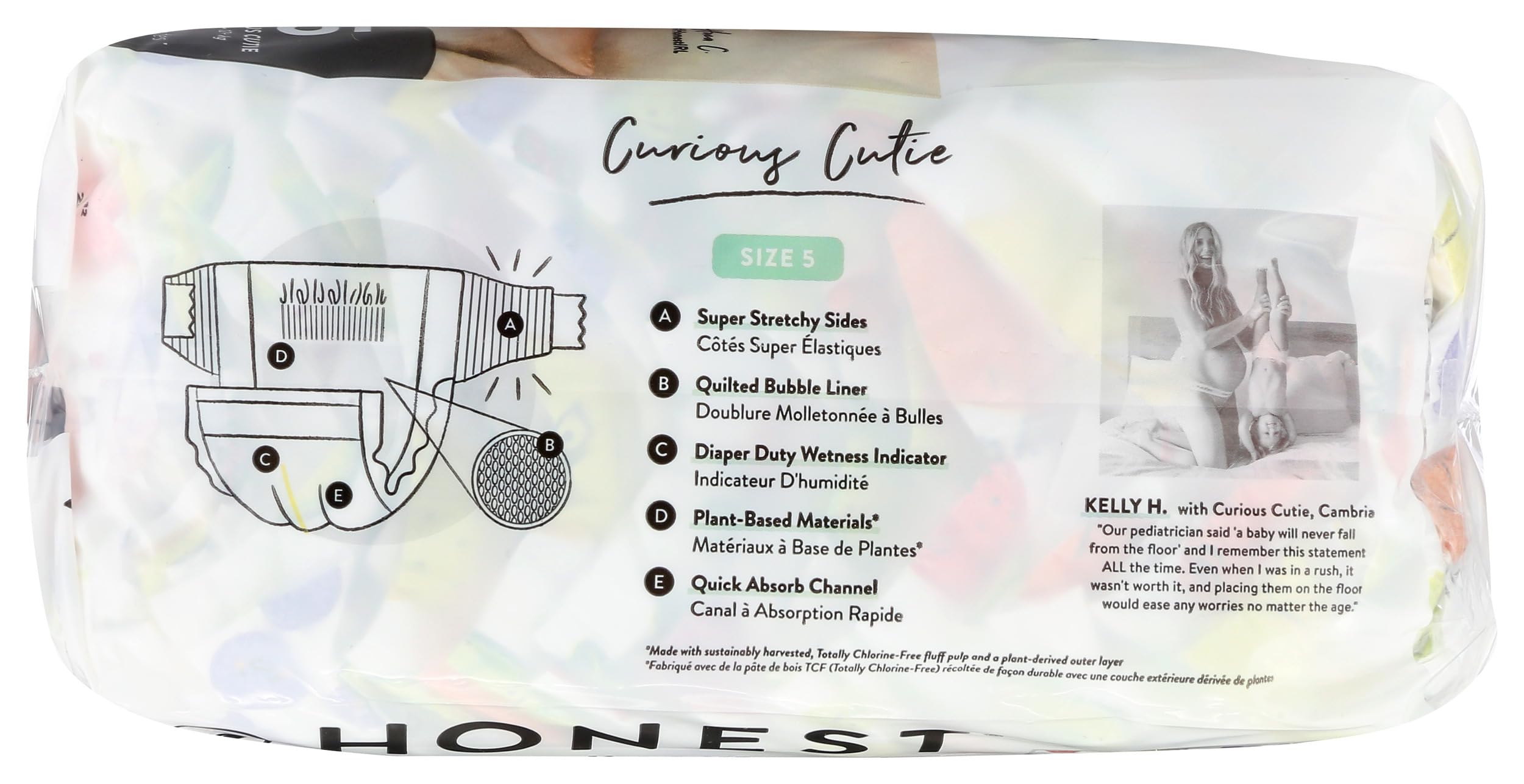 The Honest Company - Eco-Friendly and Premium Disposable Diapers - Pandas, Size 5 (27+ lbs), 20 Count