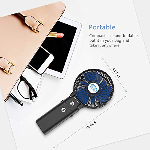 HandFan 2023 Upgraded 5200mAh Portable Handheld Fan Rechargeable Battery Operated, Small Personal Fan, Foldable Mini Desk Fan, Cooling Electric Fan for Travel, Outdoors, Indoors