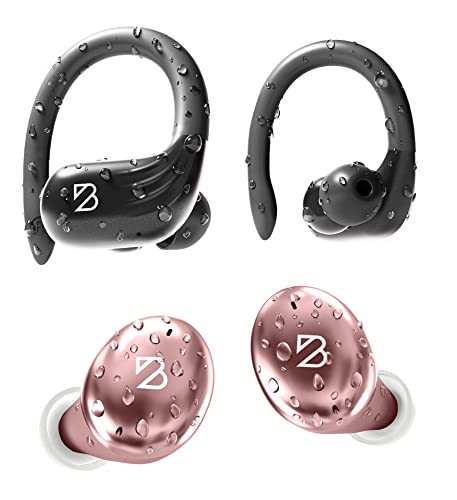 Back Bay Tempo 30 and Runner 60 Wireless Sport Bluetooth Earbuds for Running, Waterproof Headphones with Long Battery Life, Ear Hooks, and Deep Bass
