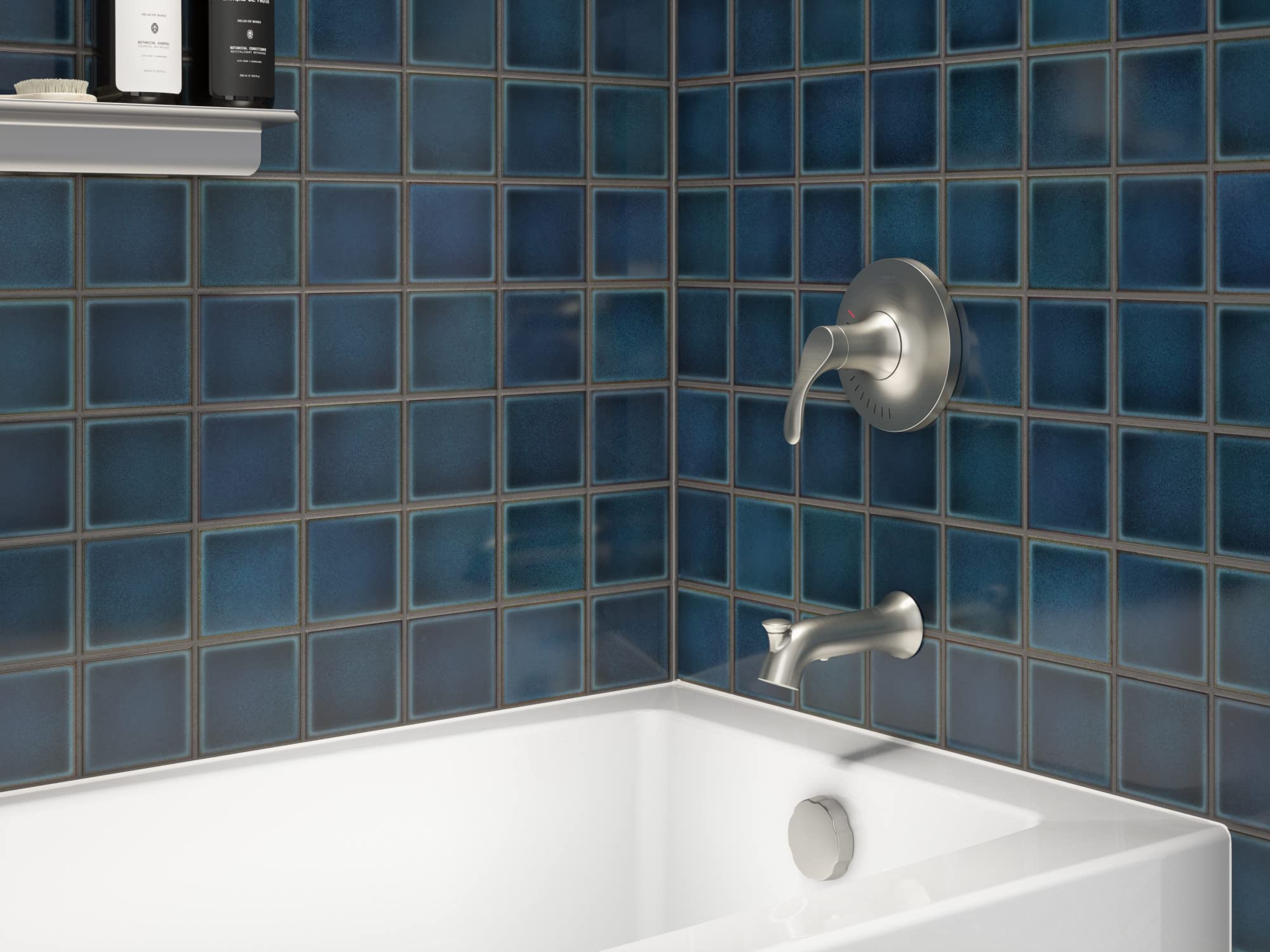 KOHLER TS27391-4G-CP Simplice Rite-Temp Bath and Shower Trim Set with Single-Function Showerhead 1.75 GPM, Diverter Bath Spout, Wall-Mount Shower Head and Bath Faucet, Polished Chrome