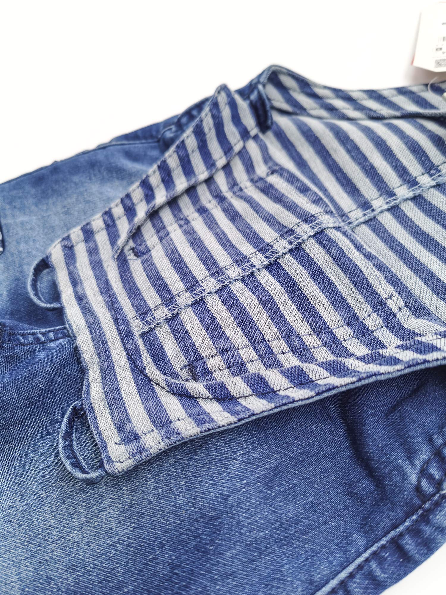 KIDSCOOL SPACE Baby Boys Easy Diaper Changing Snap Legs Bib Pocket Patched Denim Overalls,Blue,18-24 Months