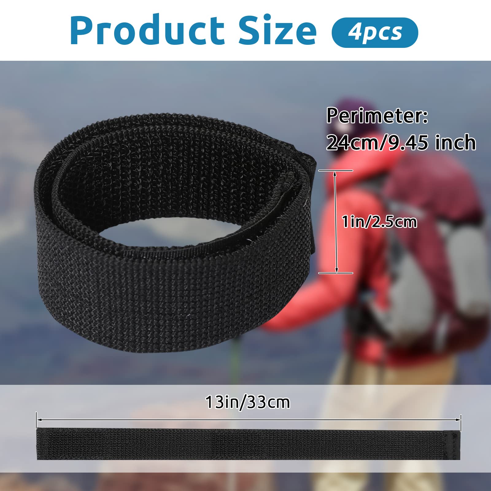 4Pcs Black Boot Blousers Elastic Military Polyester Elastic Boot Bands Military Blousing Straps Ankle Hook and Loop for Men Women Hunting Gardening Hiking Cycling Fishing