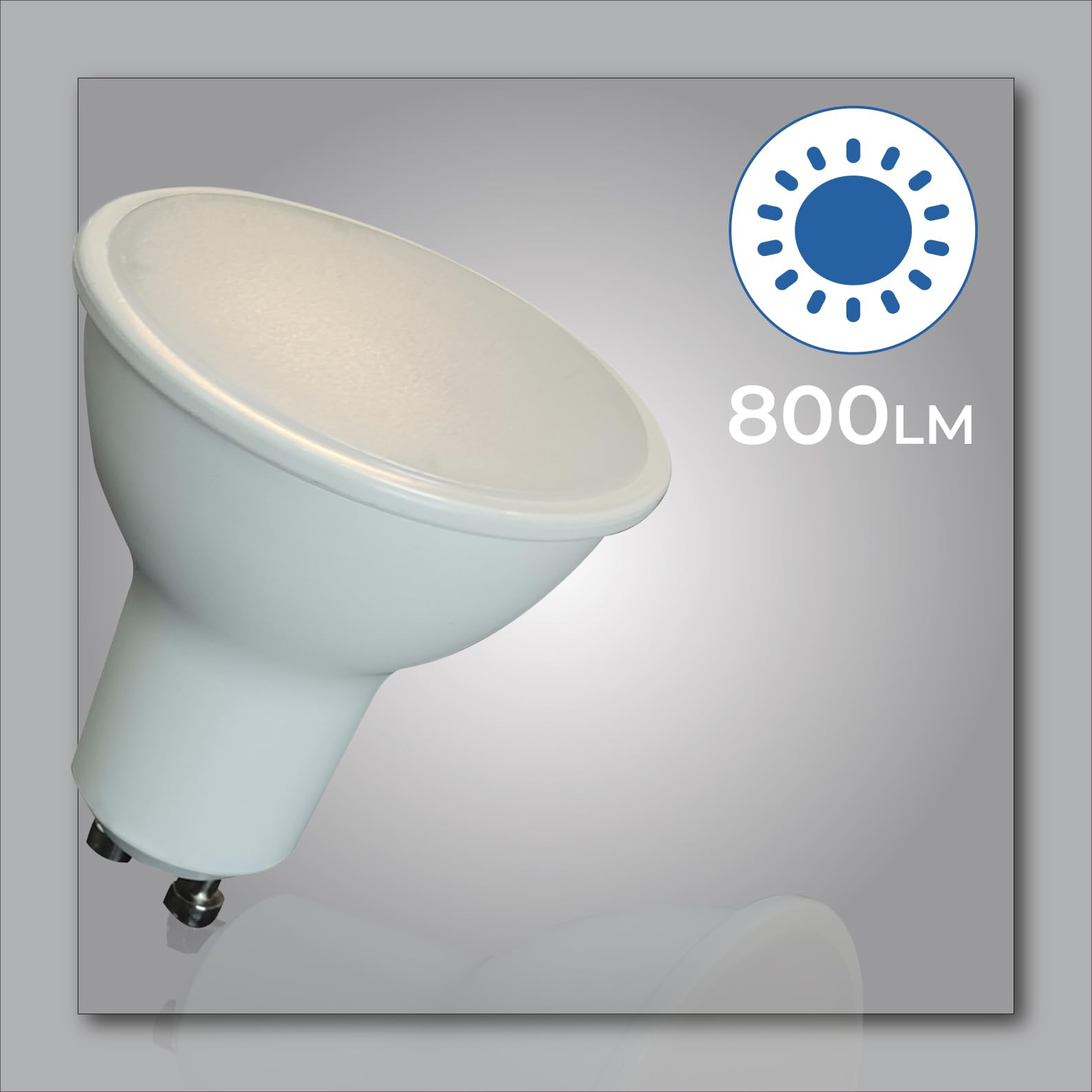 6 Pack GU10 LED Bulb 9W 800 Lumens, 5000K Daylight Bright White, 110V Spotlight (60W Incandescent Replacement)