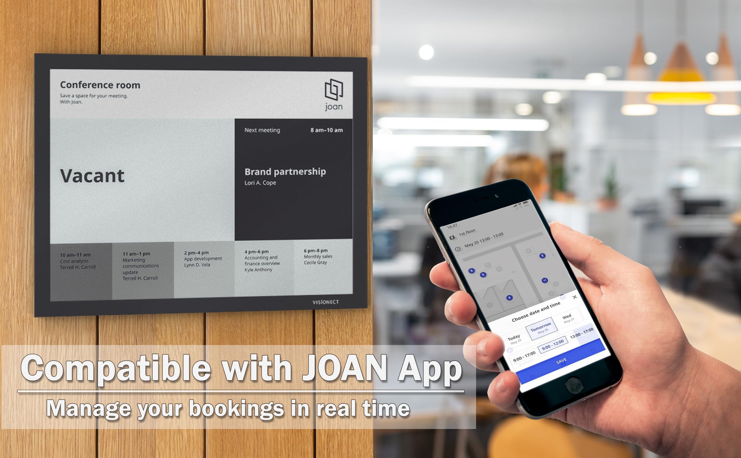 Joan 13 Gray: 13.3" E Ink Screen, Custom Calendars, Sustainable Design. Elevate Meetings and Enhance Your Workspace